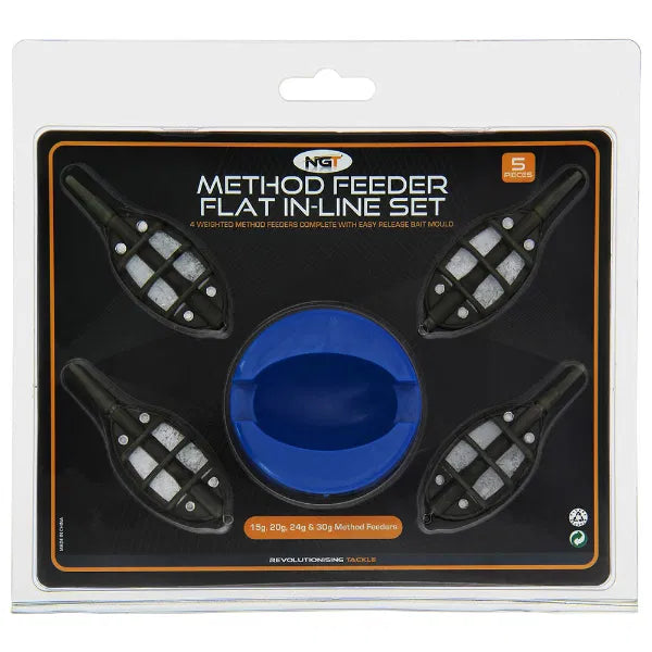 NGT Method Feeder Set - 4 Inline Feeders and Mould – The Fishing Outlet