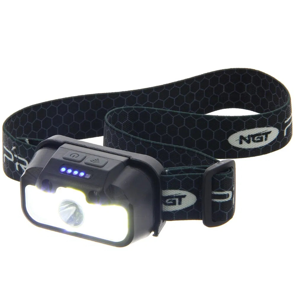 NGT Profiler Headlight - 330 Lumens USB Rechargable Motion Sensor Head ...